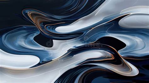 Abstract Swirling Patterns In Dark And Light Tones Create A Dynamic Visual Flow Stock