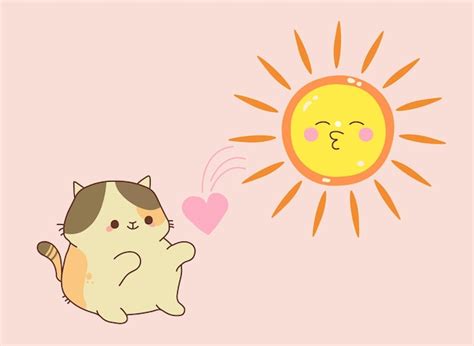 Premium Vector Cat And Sun