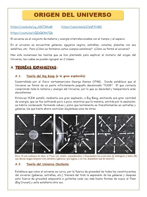 Mapa Conceptual Origen Del Universo Pdf Universo Gravedad Especifica
