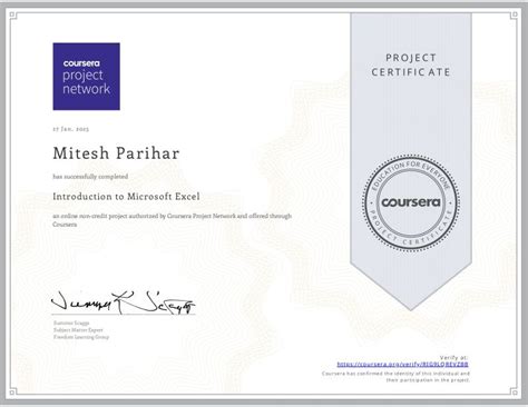 Dataanalyst Dataanalysis Coursera Microsoftexcel Certificate