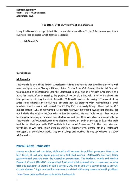 Btec Business Level 3 Unit 1 Exploring Businesses Distinction Assignment 2 Unit 1