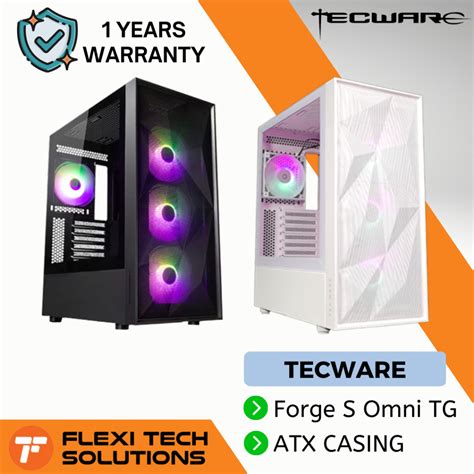 Tecware Forge S Omni Tg Argb Black White Atx Casing Pc Desktop Casing