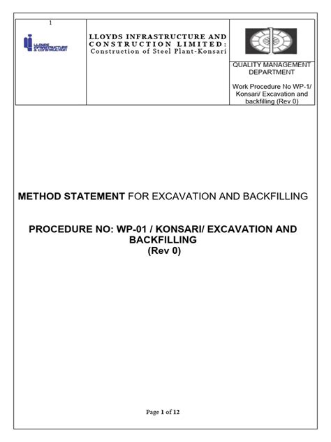 Ms For Excavation And Backfilling Pdf Specification Technical Standard Quality Assurance