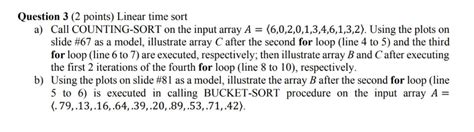 solved counting sort procedure counting sort a b k 1 let