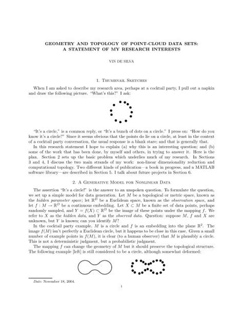 Geometry And Topology Of Point Cloud Data Sets A