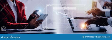 Project Manager Working With Gantt Chart Schedule To Plan Tasks And Deliverables Scheduling