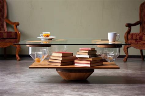 Premium Ai Image A Levitating Coffee Table With Hovering Books And