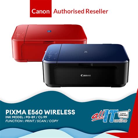 Canon Pixma E560 Advanced Wireless All In One Printer Usb Wi Fi Wireless Black Red