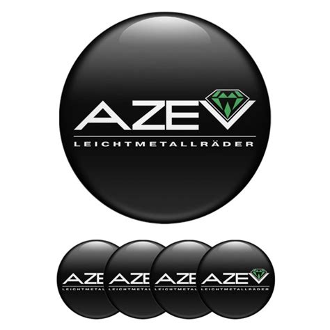 Azev Wheel Emblems White Black Classic Edition Wheel Emblems Stickers X Sticker