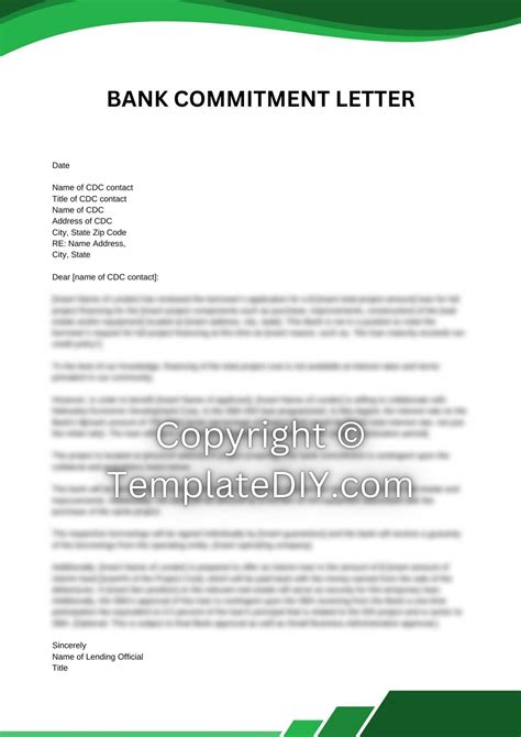 Bank Commitment Letter Sample With Examples [word]