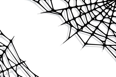 Spider Web Corners On White Background Spooky Halloween Cobweb Vector Illustration 12614654