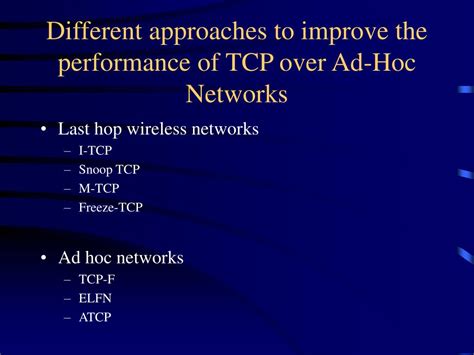 Ppt Tcp Over Wireless Ad Hoc Networks Powerpoint Presentation Free