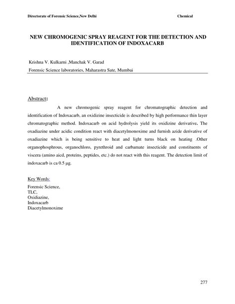 Pdf New Chromogenic Spray Reagent For The Detection And