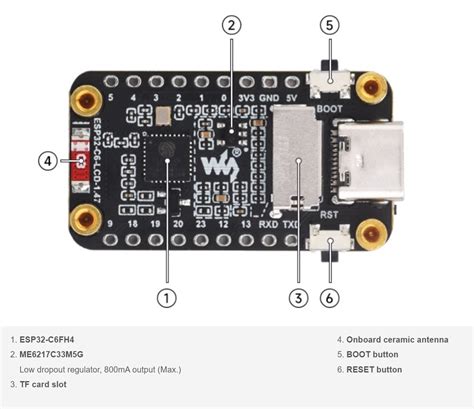บอร์ดพัฒนา Wifi 6 และ Bluetooth 5 0 ที่ใช้ Esp32 C6 พร้อมพอร์ต Usb C และจอแสดงผล Tft Lcd 1 47