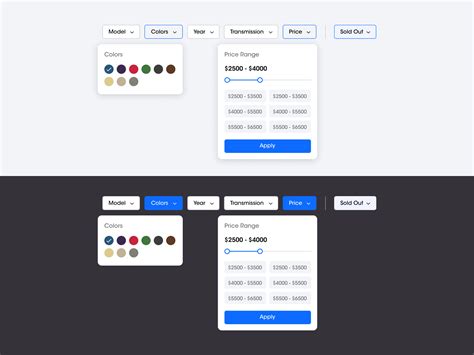 Filters Ui By Uiux Panther On Dribbble