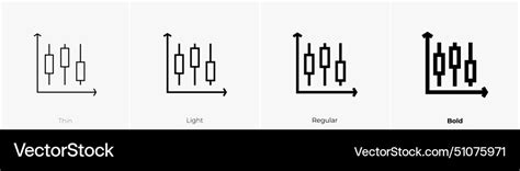 Candlestick Chart Icon Thin Light Regular Vector Image