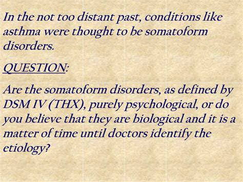 Ppt Somatoform Disorders Powerpoint Presentation Free Download Id 3315622