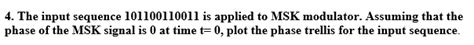 solved the input sequence 101100110011 ﻿is applied to msk