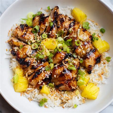 Hawaiian Chicken With Sweet Pineapple Glaze And Fragrant Coconut Rice