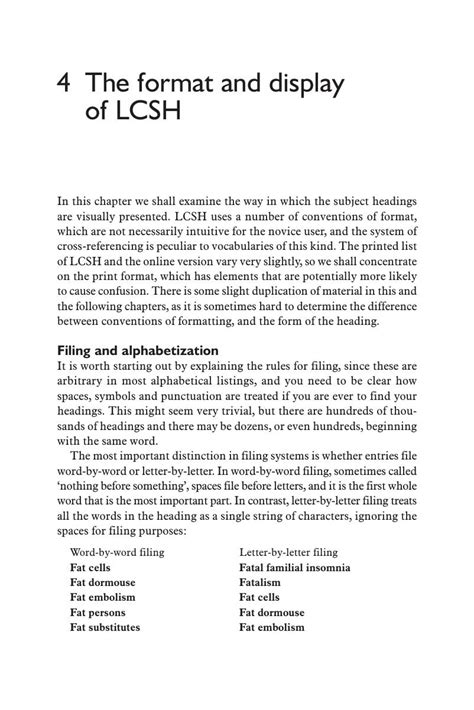 Format And Display Of Lcsh Chapter 4 Essential Library Of Congress