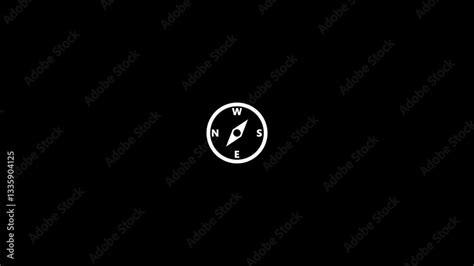 Compass Icon Animationgps Road Navigation Silhouette Map Logotravel