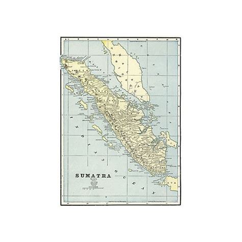 Pre Owned Map Of Sumatra Indonesia C 1900 Vintage Print Gallery Map