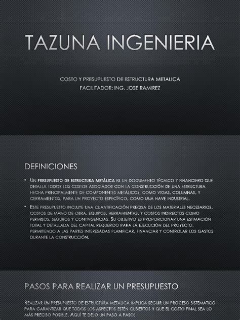 Presupuesto De Estructura Metalica Pdf
