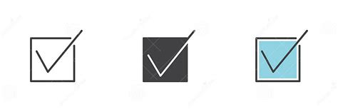 Checkbox Different Style Icon Set Stock Vector Illustration Of Glyph