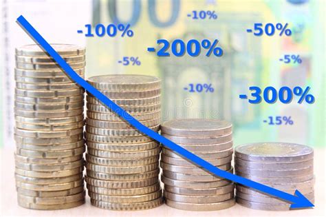 Linear Financial Graph Of Reduction In Cost Of Capital Stock Image Image Of Trade Note
