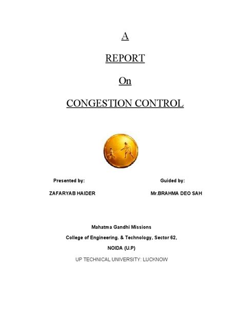 A On Congestion Control Pdf Network Congestion Transmission