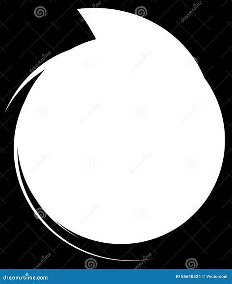 Circle With Dynamic Swoosh Line Frame Monochrome Circular Element Stock Vector Illustration