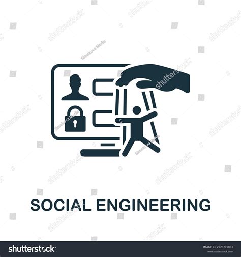 Social Engineering Icon Monochrome Simple Cyber Stock Vector Royalty