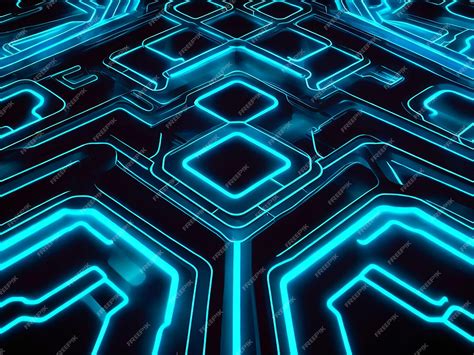 Premium Photo Tron Pattern Background Free Downloade