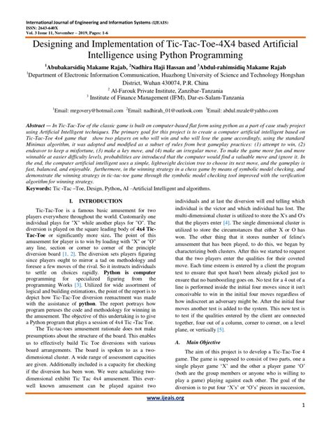 PDF Tic Tac Toe Learning Using Artificial Neural Networks