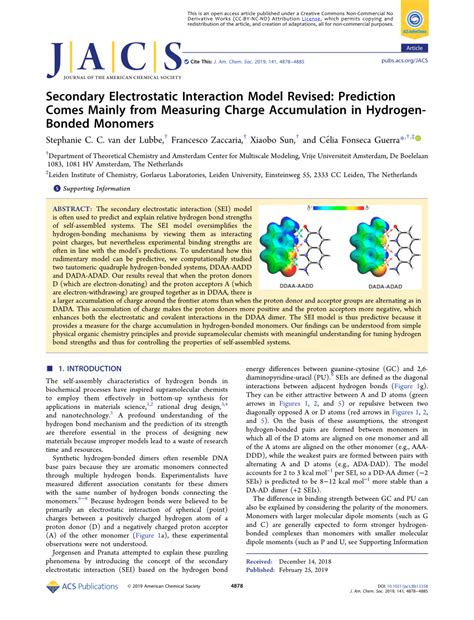 Pdf Secondary Electrostatic Interaction Model Revised Prediction