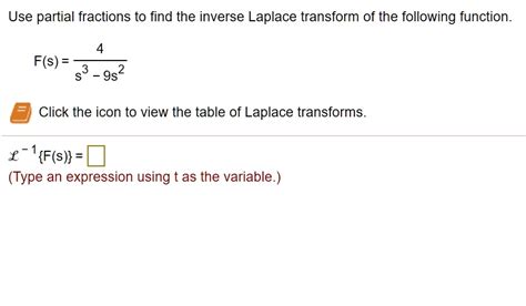 Use Partial Fractions To Find The Inverse Laplace Transform Of The