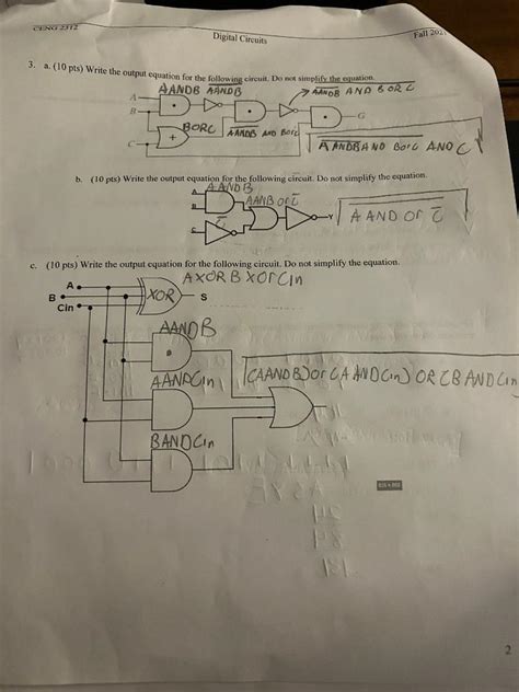 Solved A Pts Write The Output Equation For The Chegg