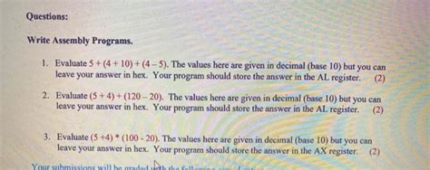 solved questions write assembly programs 1 evaluate 5 4
