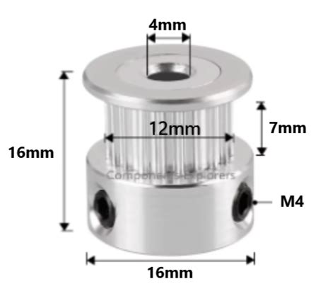 Polea Dentada Gt2 T20 W6 4mm Sai Sac Mecatronica