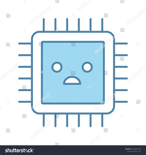 Sad Processor Color Icon Bad Cpu Stock Vector Royalty Free 1200253954 Shutterstock