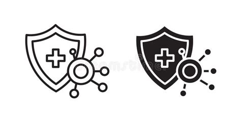 Immune System Thin Line Vector Icon Set Stock Illustration