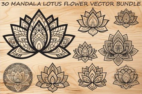 Mandala Lotus Flower Svg Bundle Graphic By Designs River · Creative Fabrica