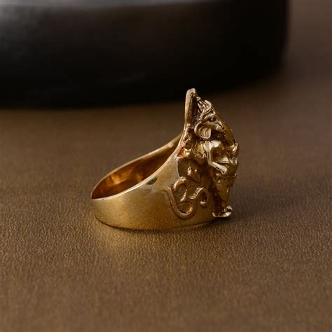 Lord Ganesh Ring Shivs Son Ring Brass Ring Religious Etsy