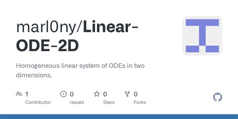 Github Marl0nylinear Ode 2d Homogeneous Linear System Of Odes In