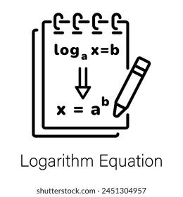 Heres Linear Icon Logarithm Equation Stock Vector Royalty Free