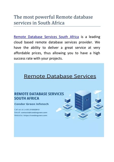 Ppt The Most Powerful Remote Database Services In South Africa Powerpoint Presentation Id