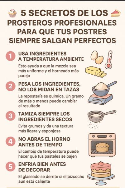 5 Claves Infalibles Para Mejorar Tus Postres En Casa Consejos De Cocina Reposteria Casera