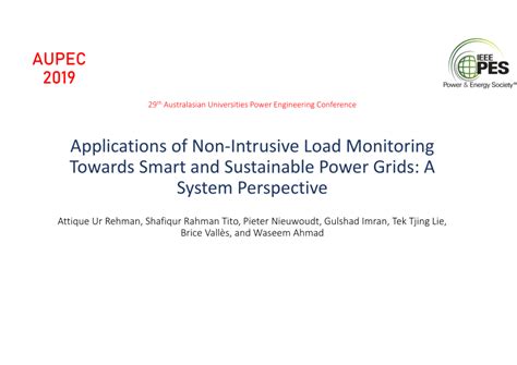 Pdf Applications Of Non Intrusive Load Monitoring Towards Smart And Sustainable Power Grids A