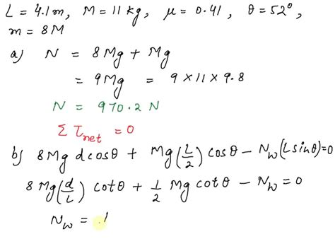 Solved Problem 5 Uniform Stationary Ladder A Uniform Stationary
