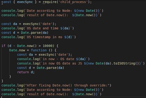 Override Datenow Based On Os Time When Node Returns Incorrect